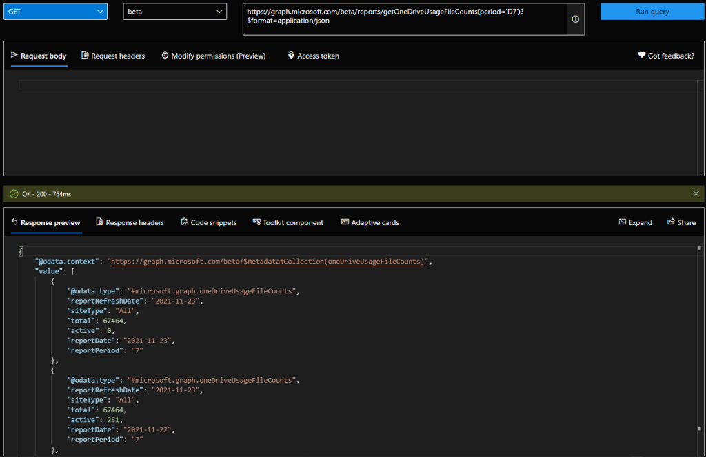 Microsoft 365 Usage Reports Graph API adds a JSON return type | Blog